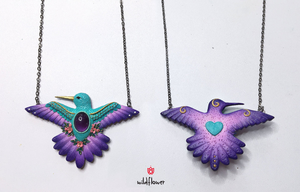 Polymer clay hummingbird pendant tutorial – Wildflower Tales